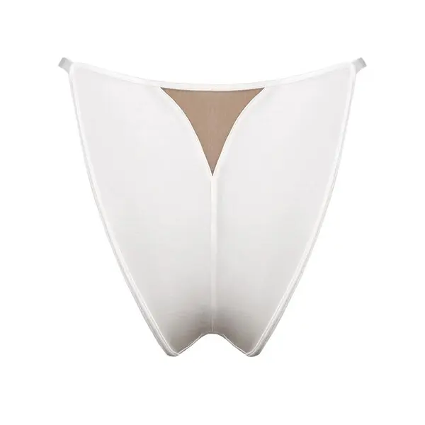 MONIQUE MORIN LINGERIE Core Adjustable Cheeky Bikini Crystal - White