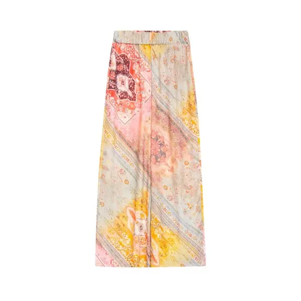 NIZA Trousers With A Multicolored Geometric Print - Yellow
