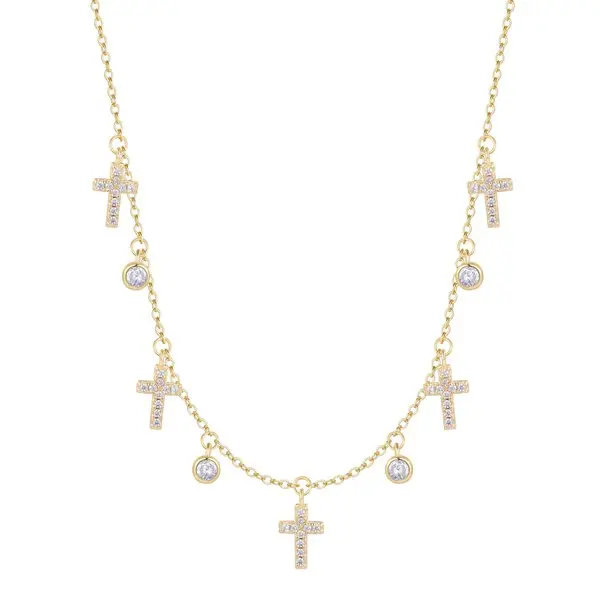 KAMARIA Mini Cross Choker Necklace - Gold