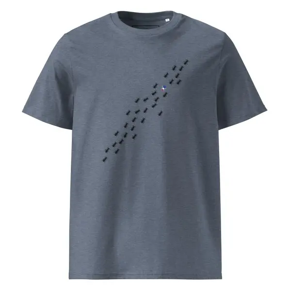 ANCHOR & CREW Heather Ants Where's William Going? Organic Cotton T-shirt - Blue