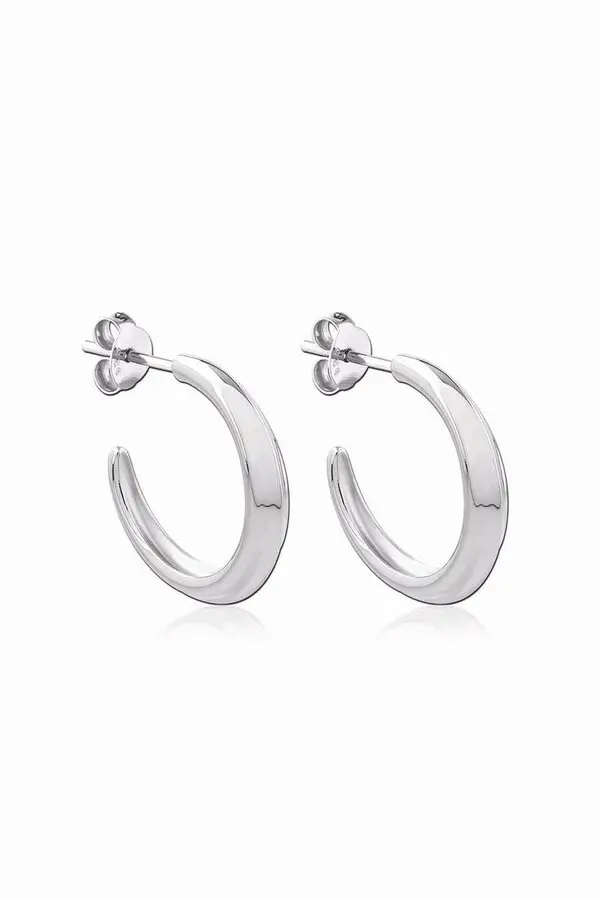 ASTOR & ORION Crescent Hoops Small - Silver