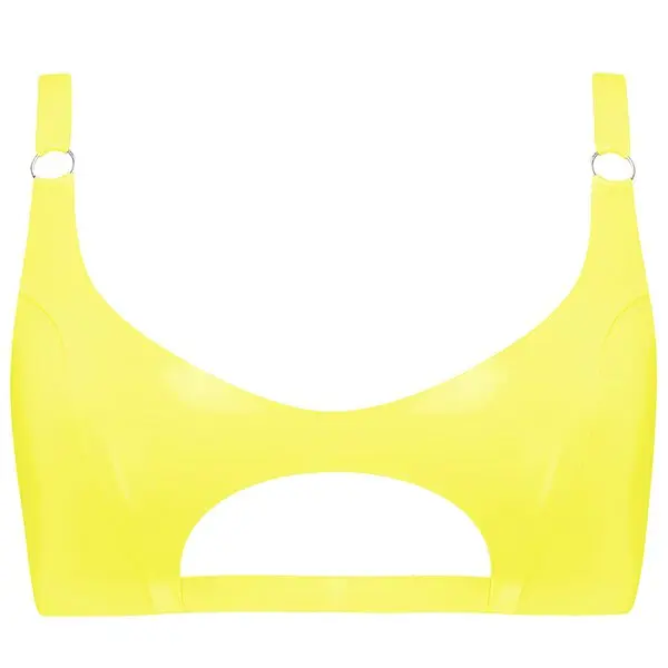 ELISSA POPPY Latex Cut Out Bralette - Yellow