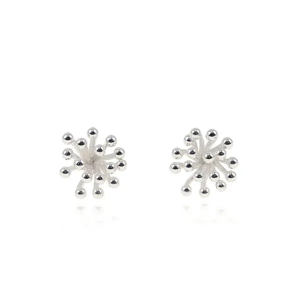 JANUS EDINBURGH Heather Bloom Mini Flower Stud Earrings - Silver
