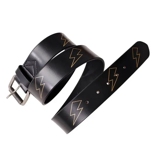 VIDA VIDA Lightning Strike Leather Belt - Black