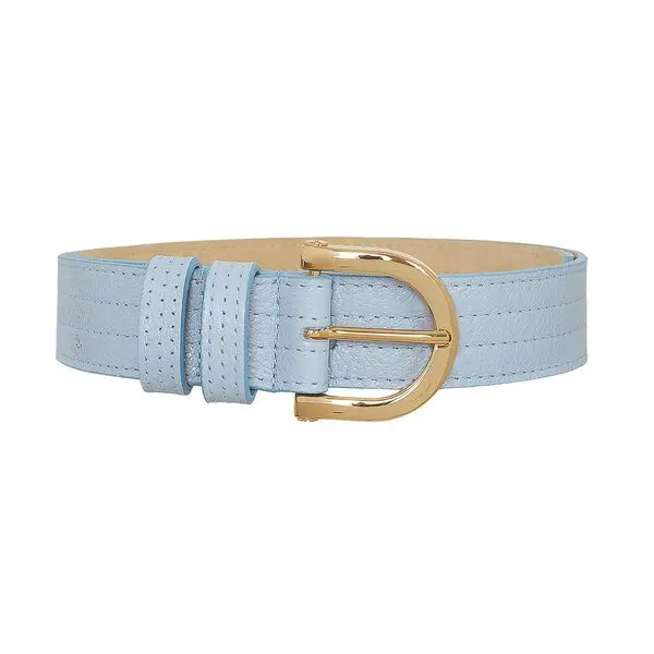 BELTBE Arch Gold Metal Buckle Leather Belt Baby - Blue