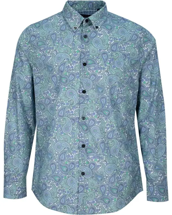 LORDS OF HARLECH Morris Pow Paisley Shirt Clover - Green