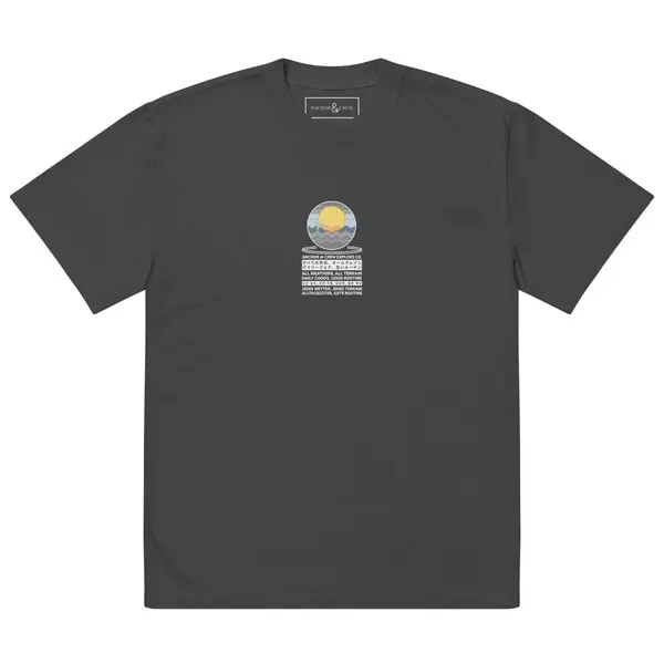 ANCHOR & CREW Faded Ocean Drift Surf Explore Co. Oversized Cotton T-shirt - Black