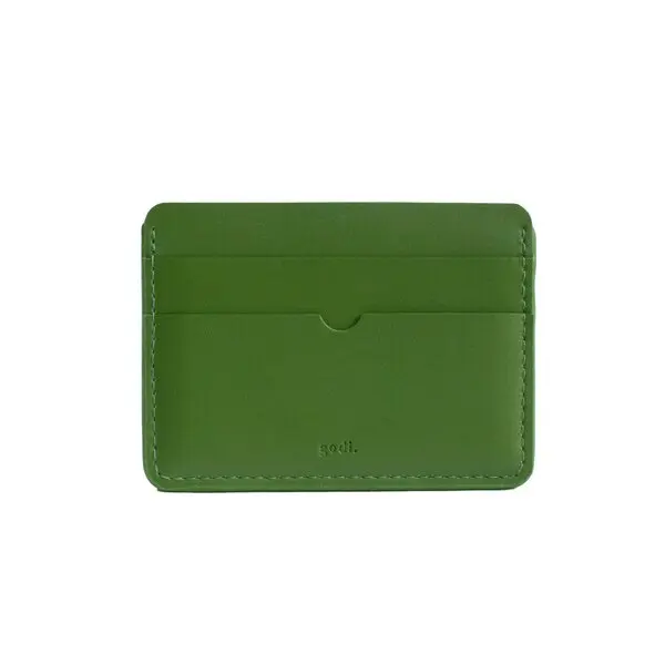 GODI. Handmade Leather Card Case Fern - Green