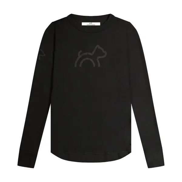 CLOUD HAVEN Tonal Logo Waffle Tunic - Black