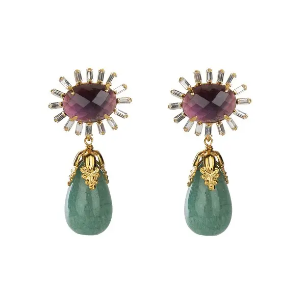Bounkit Irene Earrings Pierced - Green