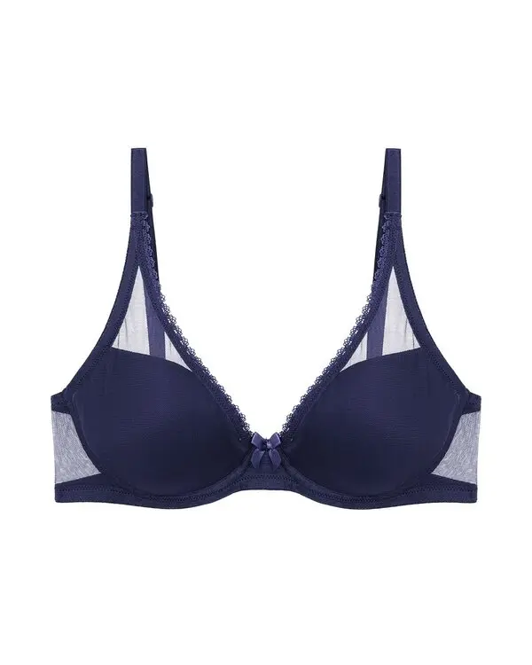 JOURNELLE Victoire Plunge Bra Midnight - Blue