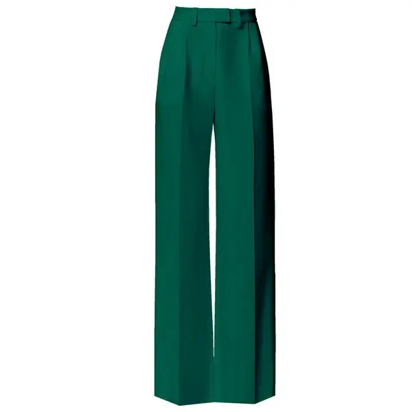 ANGELIKA JOZEFCZYK Emerald High-waisted Wide-leg Trousers Sanremo - Green