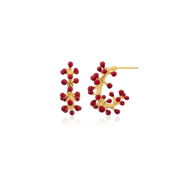 MILOU JEWELRY Charlotte Hoop Earrings - Red