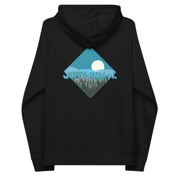 ANCHOR & CREW Just Roam. Seeker Organic Cotton Raglan Hoodie - Black
