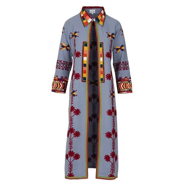 ANTRA DESIGNS The Steel Aztec Coat - Blue