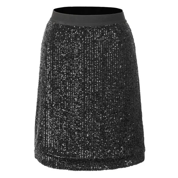 SMART AND JOY Glitter Mini Skirt - Black