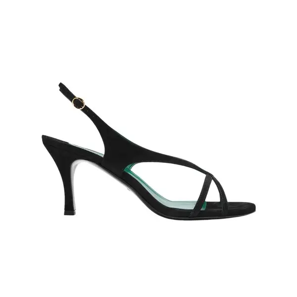 FLORRIE Matilda 75mm Suede Strappy Sandal - Black