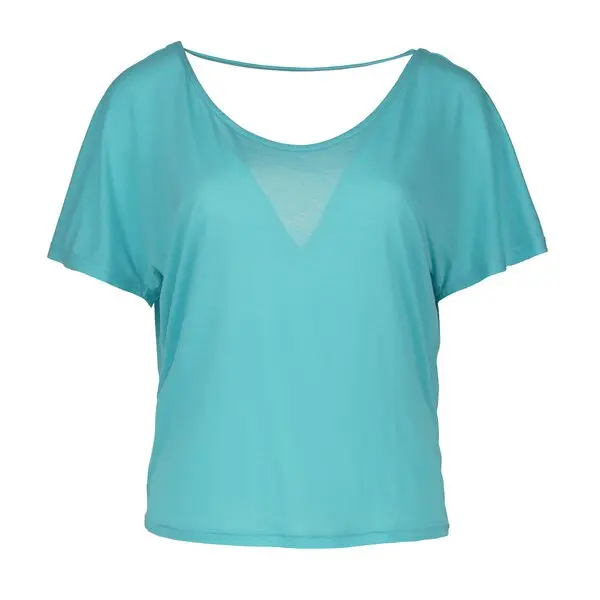 CONQUISTA Turquoise Drape Back Top
