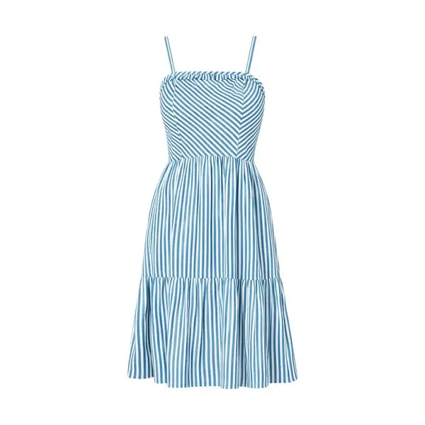 YUMI Stripe Cotton Mini Sun Dress - Blue