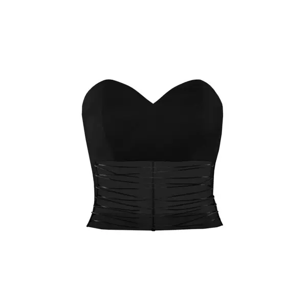 VESTIAIRE D'UN OISEAU LIBRE Lace-up Corset Top - Black