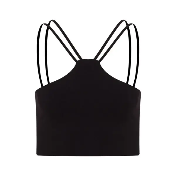 MAAN ISTANBUL Thin Strap Crop Top E'dream - Black