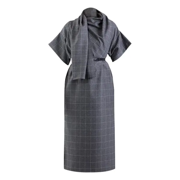 MEEM LABEL Dexter Grid Dress - Grey