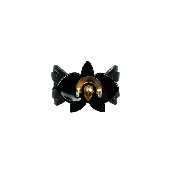 GISSA BICALHO Acrylic Handmade Bracelet Orchid Deco - Black