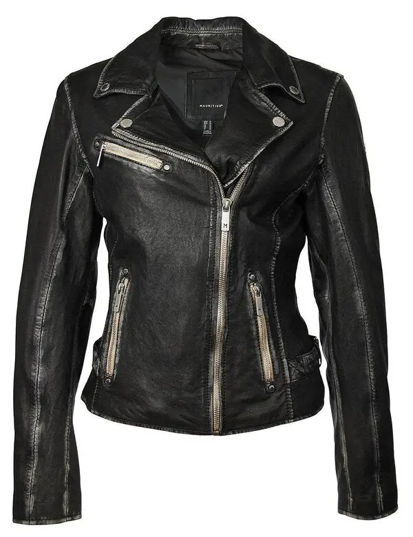 Mauritius Moto Leather Jacket Sofia - Black