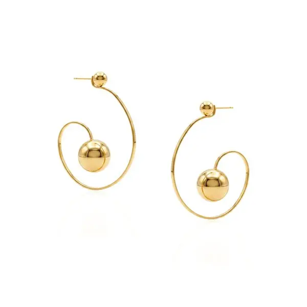 JAREDJAMIN Orbita Swirl Hoop Post Earrings - Gold