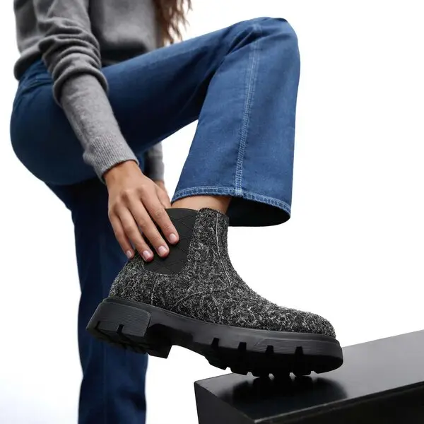 BY VIRGO Alona Handcrafted Mohair Leather Boot - Black