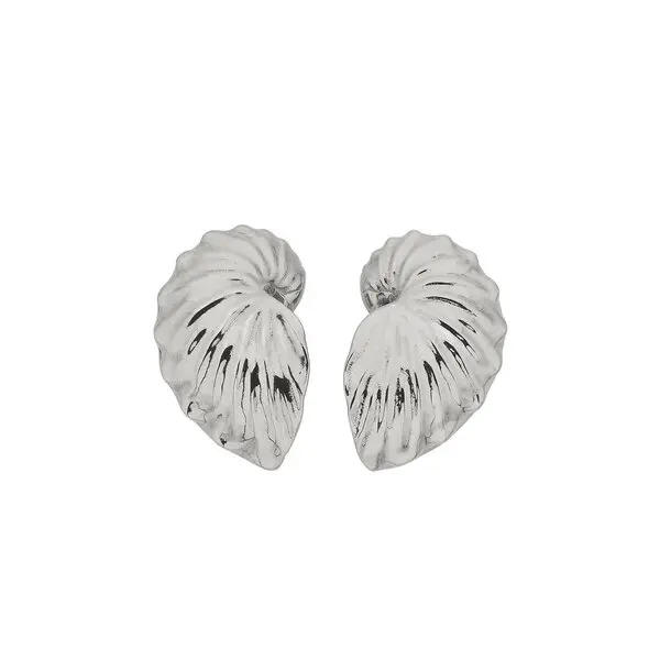 ZOË & MORGAN Paper Nautilus Earrings - Silver