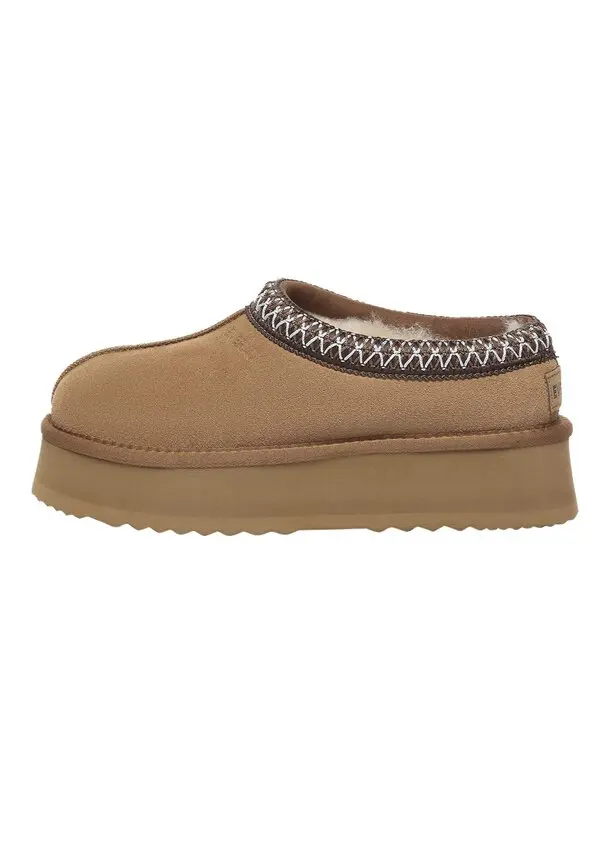 EVERAU AUSTRALIA Wonga Leather Slippers In Chestnut - Gold