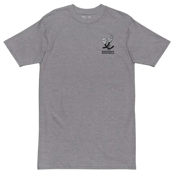 ANCHOR & CREW Heather Gustatory Originals Sustainability Crisis Heavy Cotton Embroidered T-shirt - Grey