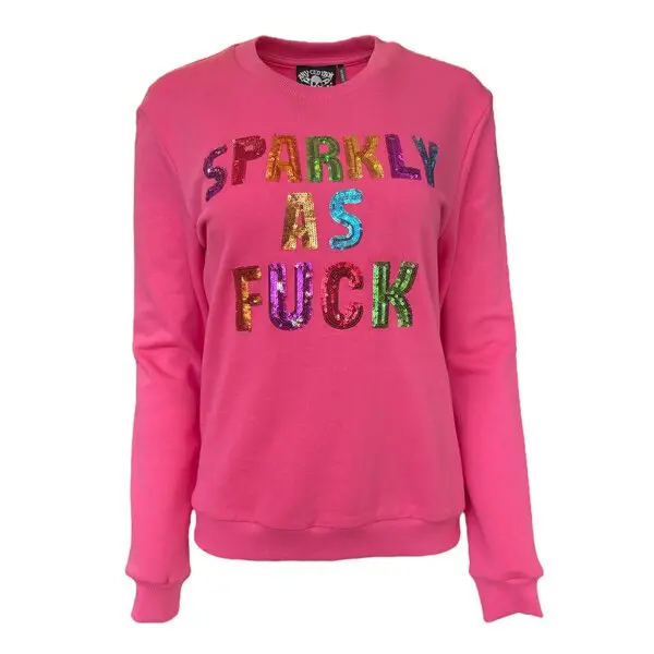 ANY OLD IRON Rainbow Sparkly As Fuck Sweatshirt - Pink