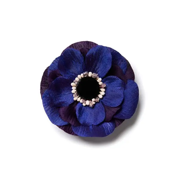 HELENA SIMON The Indigo Anemone Floral Brooch - Blue