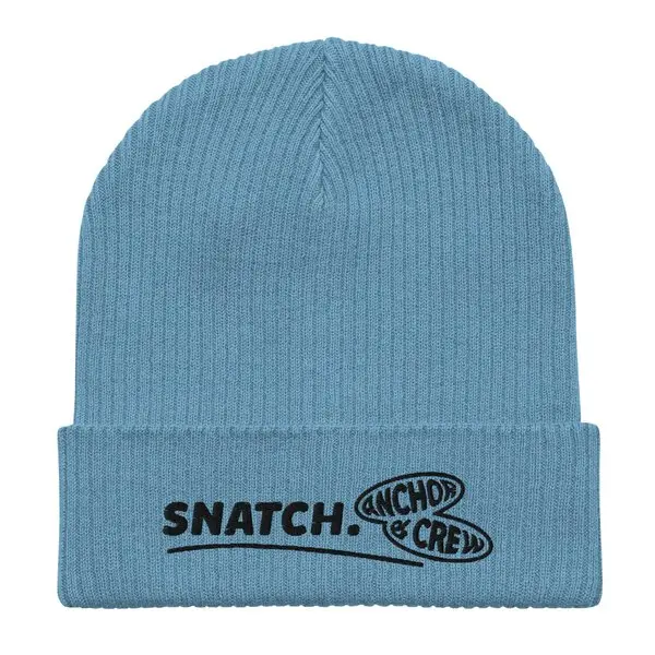 ANCHOR & CREW Light Snatch Gen. Organic Cotton Embroidered Beanie - Blue