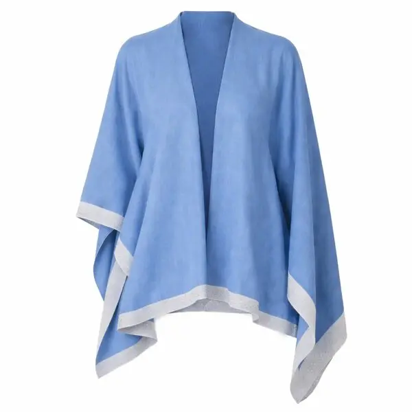 FRANCHETTI BOND Clara Denim Beige Reversible Wrap - Blue