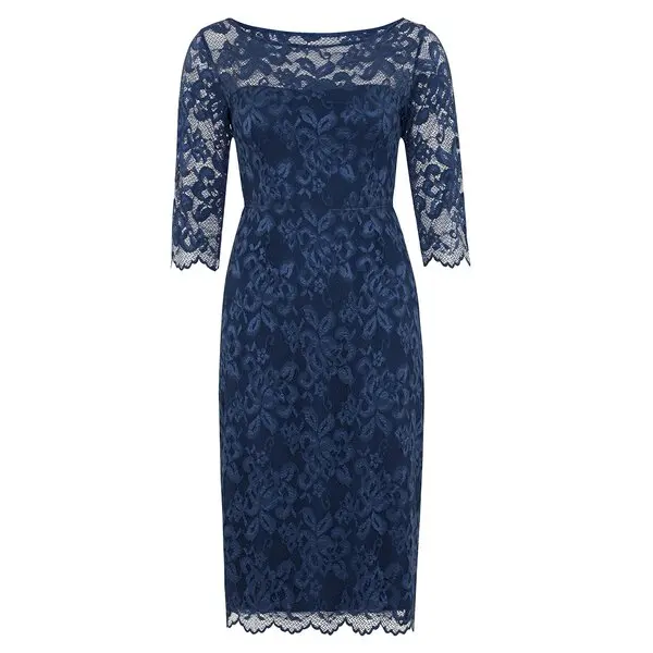 ALIE STREET LONDON Lila Lace Dress In Navy - Blue