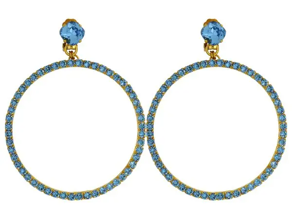 VICKISARGE The Large Hoop Earrings In Gold Pierced - Blue