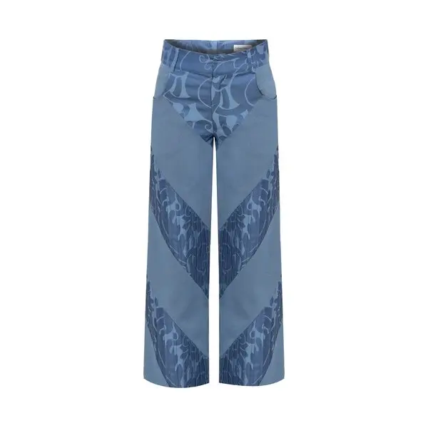 GUILLAUME ALEXANDRE High Waisted Contrast Panel Trousers