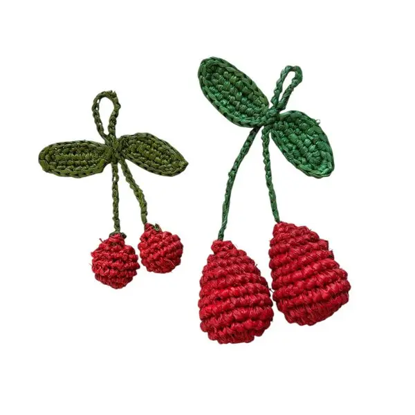 ZANATANY CONCEPTS Accessories Cherry Raffia Keyring - Red