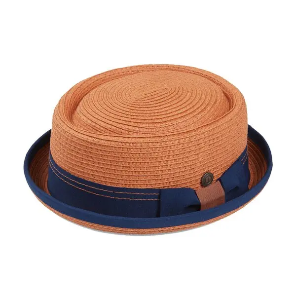 DASMARCA HATS Dasmarca Rico Summer Telescope Crown Lightweight Breathable Rude-boy Mod Porkpie Hat Terra - Orange