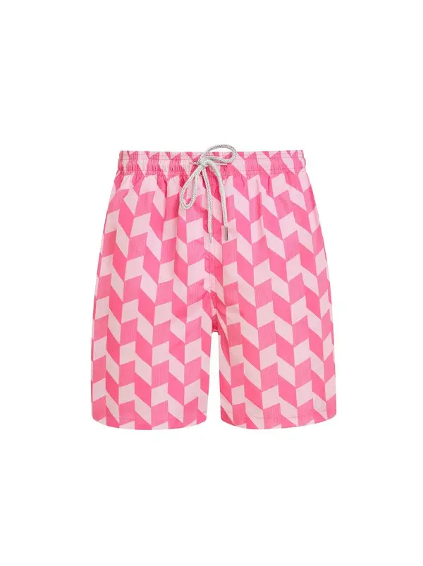 ROBERT & SON BEACHWEAR LTD Zigzag Swim Shorts - Pink