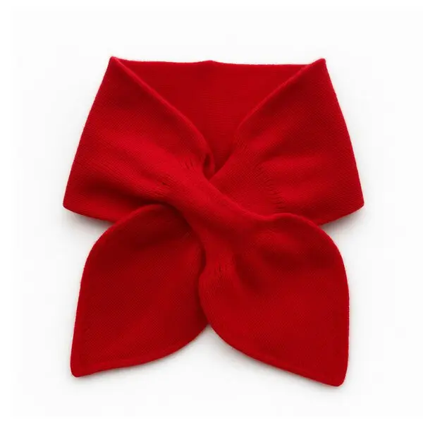 MY LITTLE NATURE Pure Cashmere Scarf Color Bow Tie Neck Warmer - Red