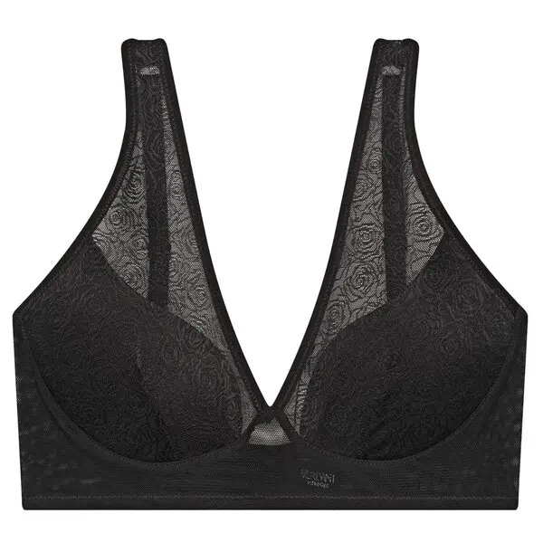 VERDANT INTIMATES Rose Lace Plunge Molded Bra