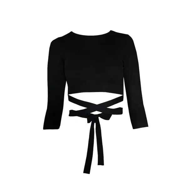 TOUCH BY ADRIANA CAROLINA Nino Knit Crop Top With Straps - Black