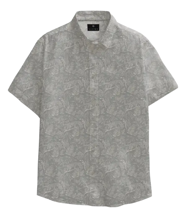 VUSTRA Leopard & Toucan Button-down Shirt - Grey