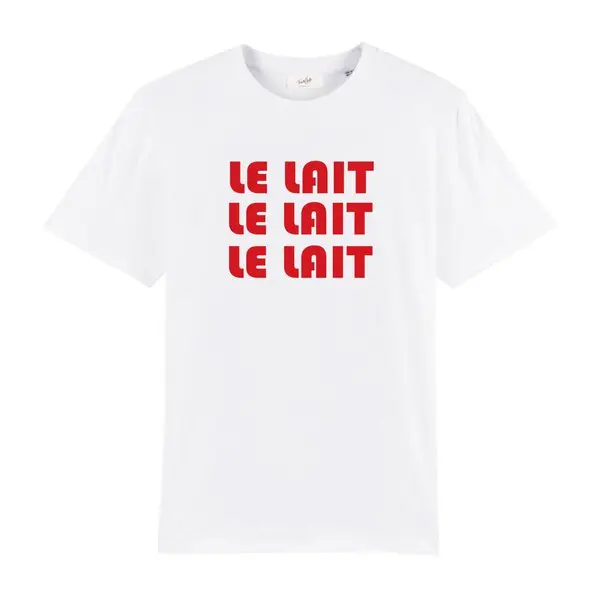FANCLUB White / Red Le Lait Retro Slogan T-shirt - White/red