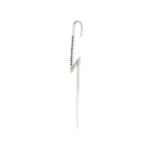 SPERO LONDON True Lightning Gemstones Sterling Bolt Ear Crawler - Silver
