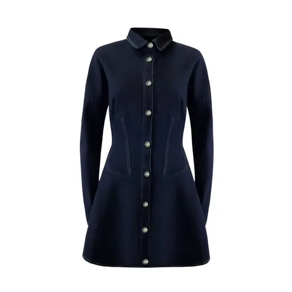 OW Ella Fitted Denim Mini Dress - Blue